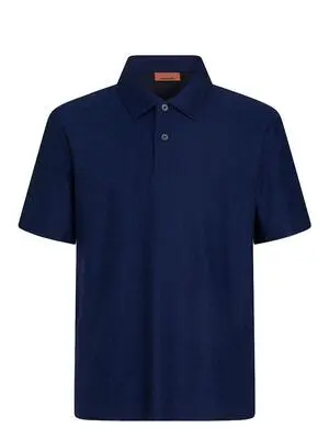 Missoni Printed Cottonjacquard Polo Shirt - Navy