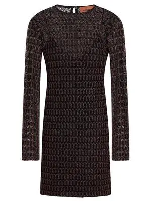Missoni Metallic Crochet-knit Mini Dress - Black