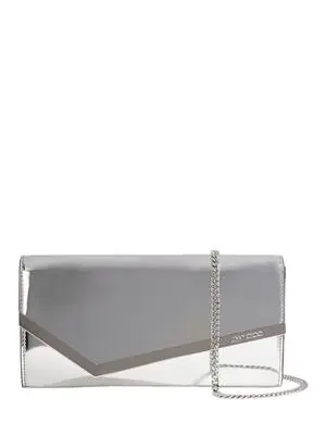 JIMMY CHOO Emmie Mirrored Clutch - Silver