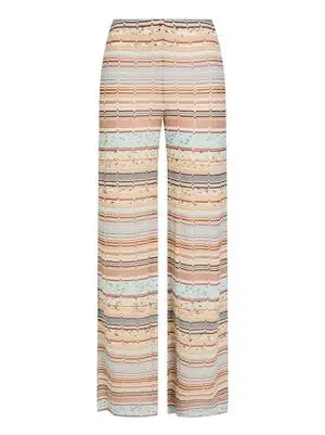 Missoni Metallic Crochet-knit Wide-leg Pants - Neutral