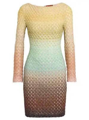 Missoni Metallic Crochetknit Mini Dress - Mint