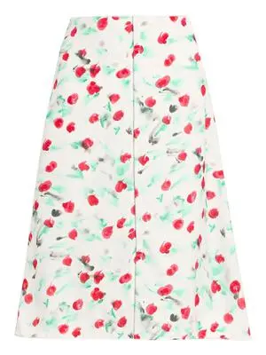 MARNI Printed Crepe Midi Skirt