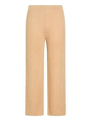 Missoni Crochet-knit Cotton-blend Straight-leg Pants - Sand