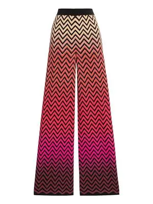 Missoni Crochet-knit Cotton-blend Flared Pants - Fuchsia