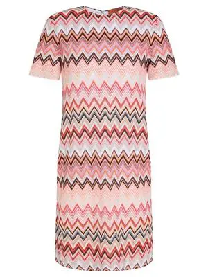 Missoni Crochet-knit Cotton-blend Mini Dress - Coral