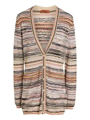Missoni Metallic Crochet-knit Cardigan - Orange