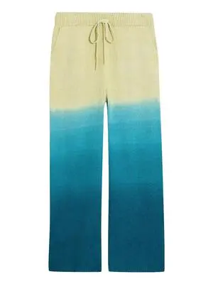 THE ELDER STATESMAN Nora Lite Dipdyed Cotton Drawstring Pants - Sage Green