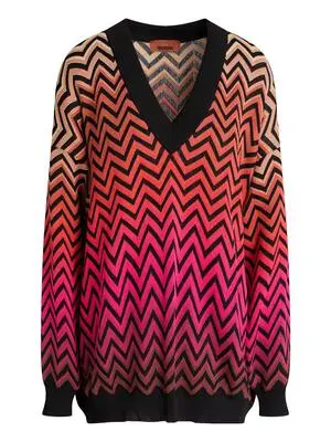 Missoni Crochet-knit Cotton-blend Sweater - Fuchsia