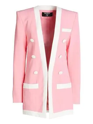 Balmain Two-tone Crepe Blazer - Baby Pink
