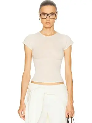 SKIMS Sheer Cashmere T-shirt - Egret