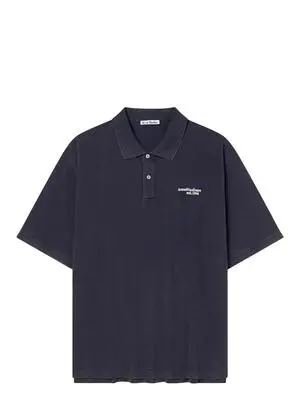Acne Studios Egnes Logo-embroidered Cotton Piqué Polo Shirt - Black