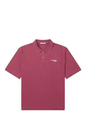 Acne Studios Egnes Logo-embroidered Cotton Piqué Polo Shirt - Burgundy