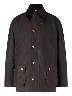 Barbour Ashby Corduroy-trimmed Waxed-cotton Jacket - Brown