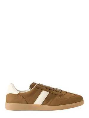 TOM FORD Leather-trimmed Nubuck Sneakers - Green