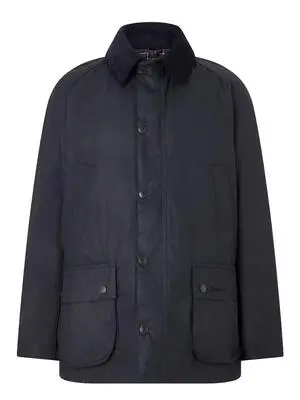 Barbour Ashby Corduroy-trimmed Waxed-cotton Jacket - Black