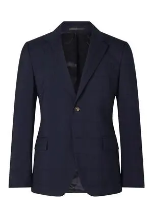 Mr P. Checked Wool-blend Suit Jacket - Blue