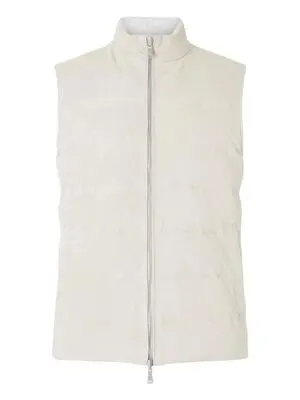 Eleventy Reversible Suede Quilted Down Gilet - Neutrals