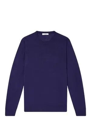 Mr P. Linen And Cotton-blend Sweater - Blue