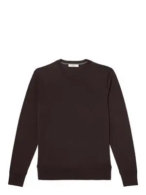 Mr P. Merino Wool Crew Neck Sweater - Brown