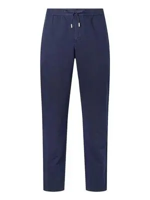 Mr P. Straight-leg Cotton And Linen-blend Twill Trousers - Blue