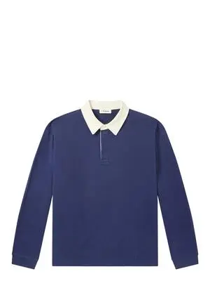 FRAME Cotton-jersey Polo Shirt - Blue