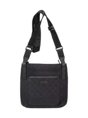 Gucci Monogram Adjustable-strap Shoulder Bag - Black