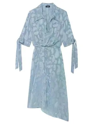 Zadig&Voltaire Paisley Jacquard Silk Dress - Blue