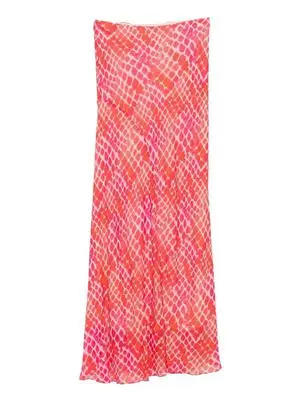 Patrizia Pepe Printed Midi Skirt - Red