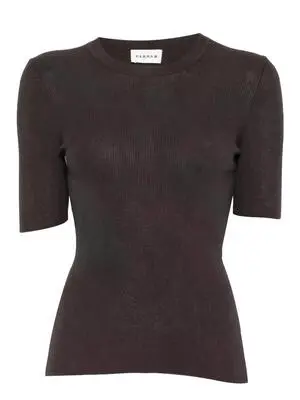 P.a.r.o.s.h Short-sleeve Crewneck Sweater - Brown