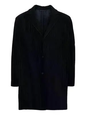 Issey Miyake Plissé-effect Coat - Blue