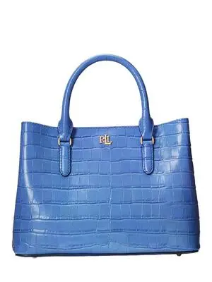 Ralph Lauren Embossed Leather Cross Body Bag Blue