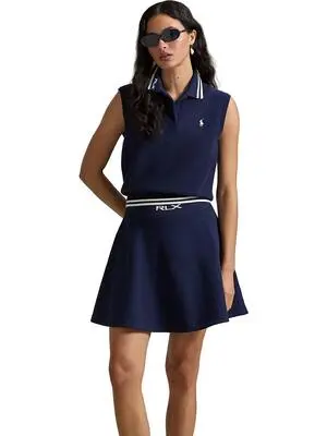 Ralph Lauren A-line Mesh Sweater Skirt - Refined Navy/white Splash