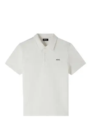 A.p.c. Short-sleeved Polo Shirt With Logo Embroidery - White