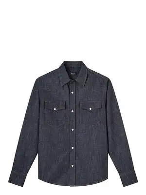 A.p.c. Indigo Denim Western Shirt - Blue