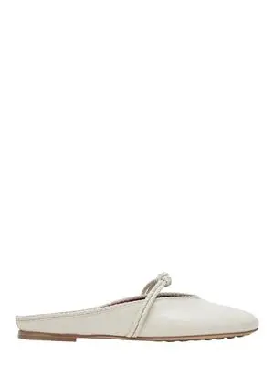 Bottega Veneta Leather Mules With Braided Trim - White