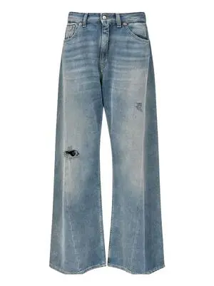 MAISON MARGIELA Wide-leg Jeans With Worn Effect - Grey