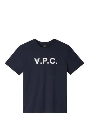 A.p.c. Crew-neck T-shirt With Logo - Blue