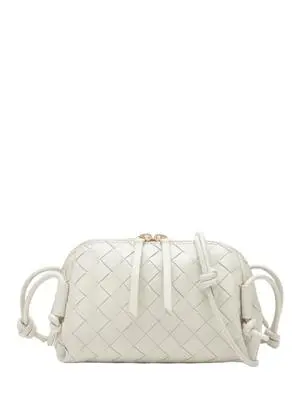 Bottega Veneta Intrecciato Leather Concert Pouch - White