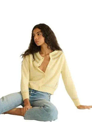 DÔEN Olympe Fair Isle Cardigan - Gateau