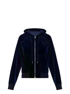 TOM FORD Hooded Zip Knitwear - Blue