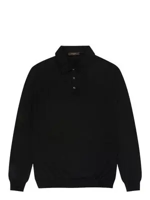 ZANONE Buttoned Polo Shirt - Black