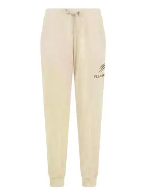 PLEIN SPORT Ribbed Drawstring Trousers - Neutrals