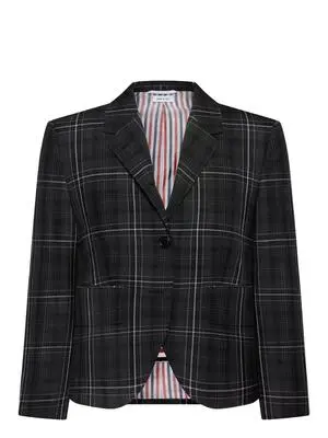 Thom Browne Plaid Blazer - Black