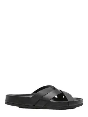 TOM FORD Leather Crossover Sandals - Black
