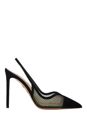 AQUAZZURA Gia Mesh Heeled Sandals - Black