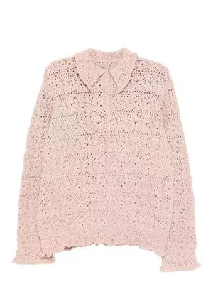 JNBY Jacquard Long Sleeve Pullover Sweater - Pink