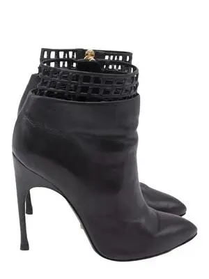 SERGIO ROSSI Lattice Cut-Out Accent Ankle Boots