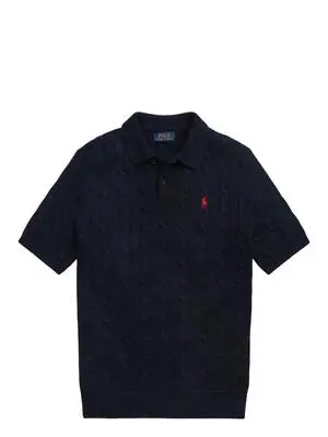 Polo Ralph Lauren Cable-knit Polo Shirt - Blue