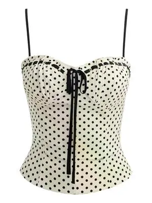 REFORMATION Andrea Polka Dot Top - Neutrals