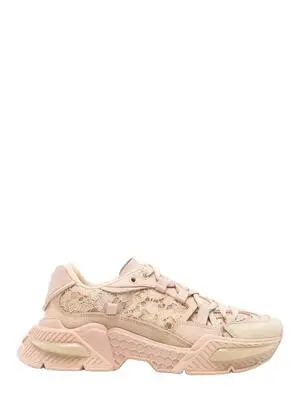 Dolce & Gabbana Airmaster Lace Leather Sneakers - Neutrals